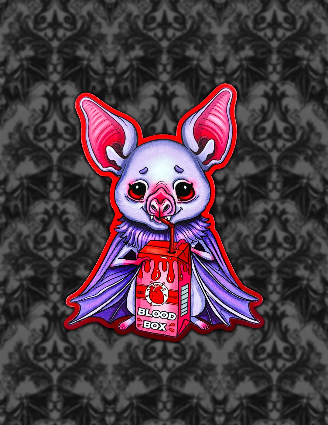 Vampire Bat Blood Juice Box, Matte Water Resistant, Vinyl Sticker ...