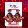 Heart Pattern Pink Bats Resin & Shrink Plastic Valentines Day Earrings ...