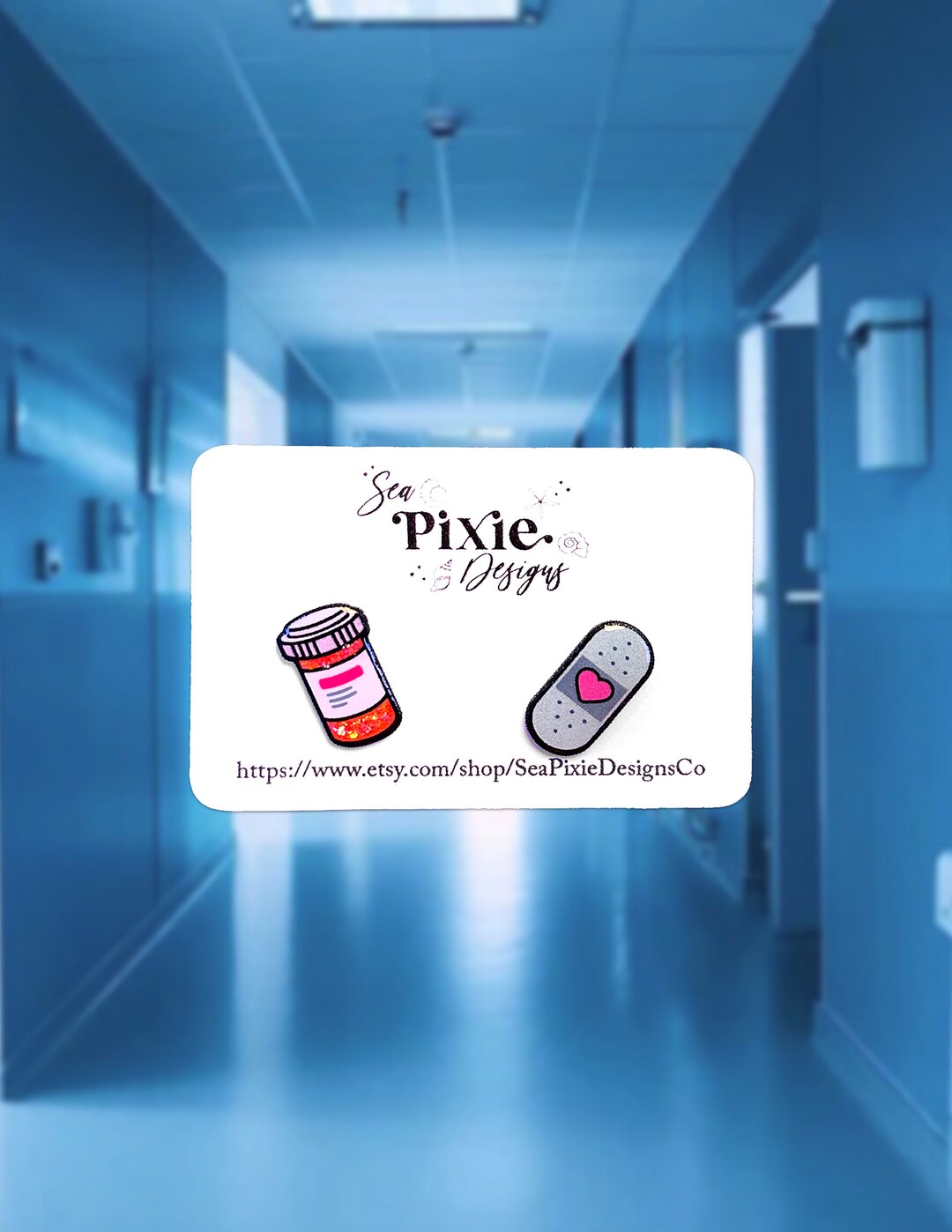 Nurse Doctor Physician Assistant Bandaid Pill Bottle Earrings Shrink ...
