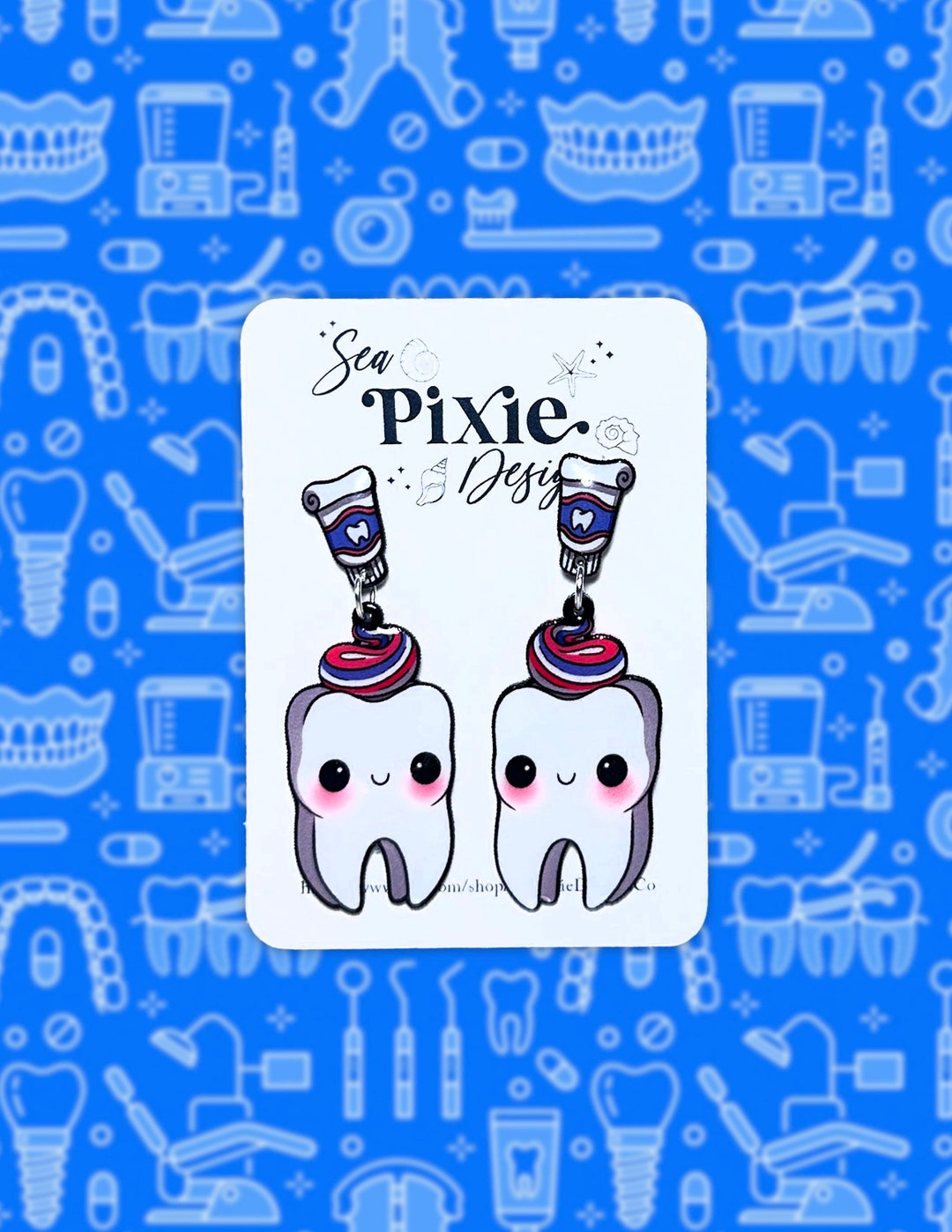 Dentist Dental Tooth Toothpaste Toothbrush Earrings Shrink Plastic ...