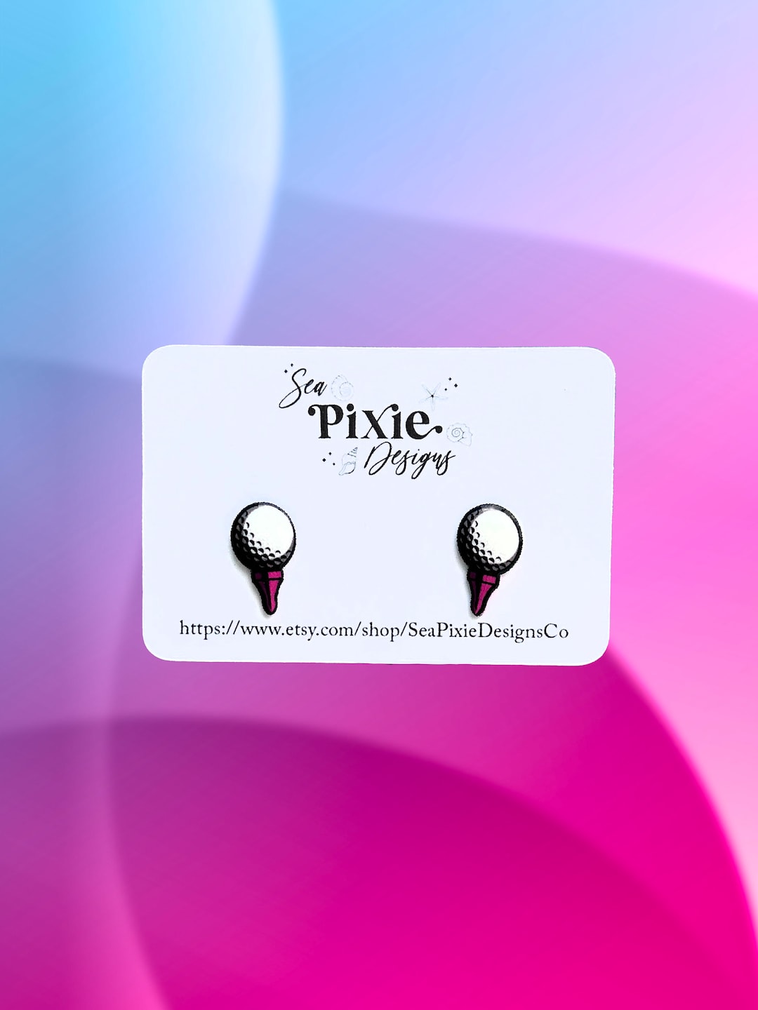 Golf Ball and Tee Stud Earrings - Etsy