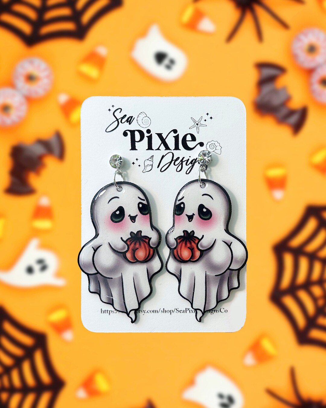Spooky Trick or Treat Ghosts Halloween Shrink Plastic Earrings - Etsy