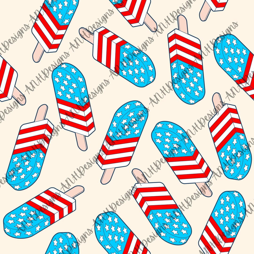 Red White and Blue Popsicle Seamless | Memorial Day | Independence Day ...