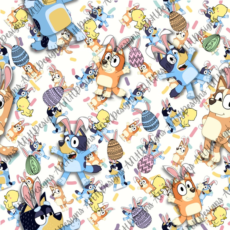 Bluey Easter Seamless File Digital Design Bluey Design - Etsy Australia