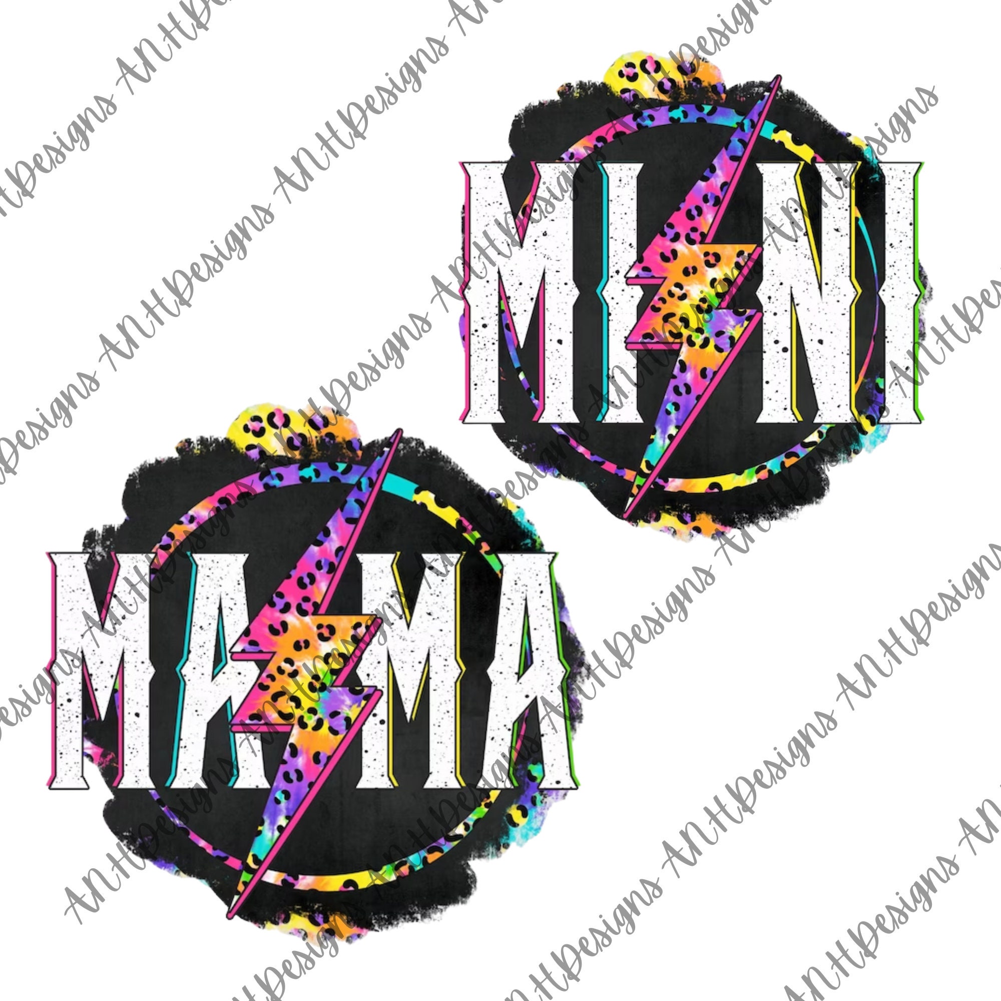 Mama and Mini Lisa Frank Inspired Digital Designs | Sublimation | Png ...