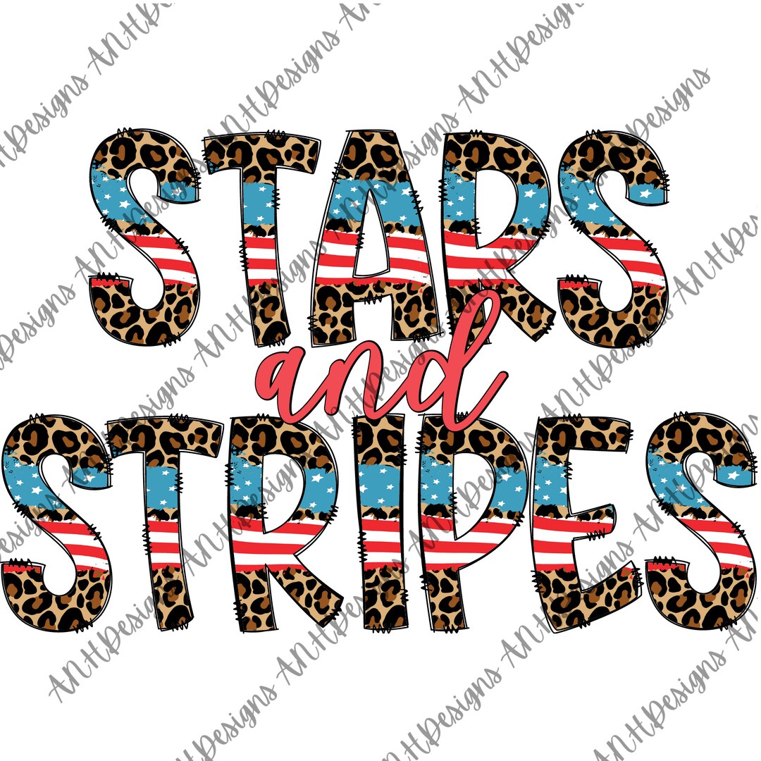 Stars and Stripes Design | Cheetah Print Flag Letters | Memorial Day ...