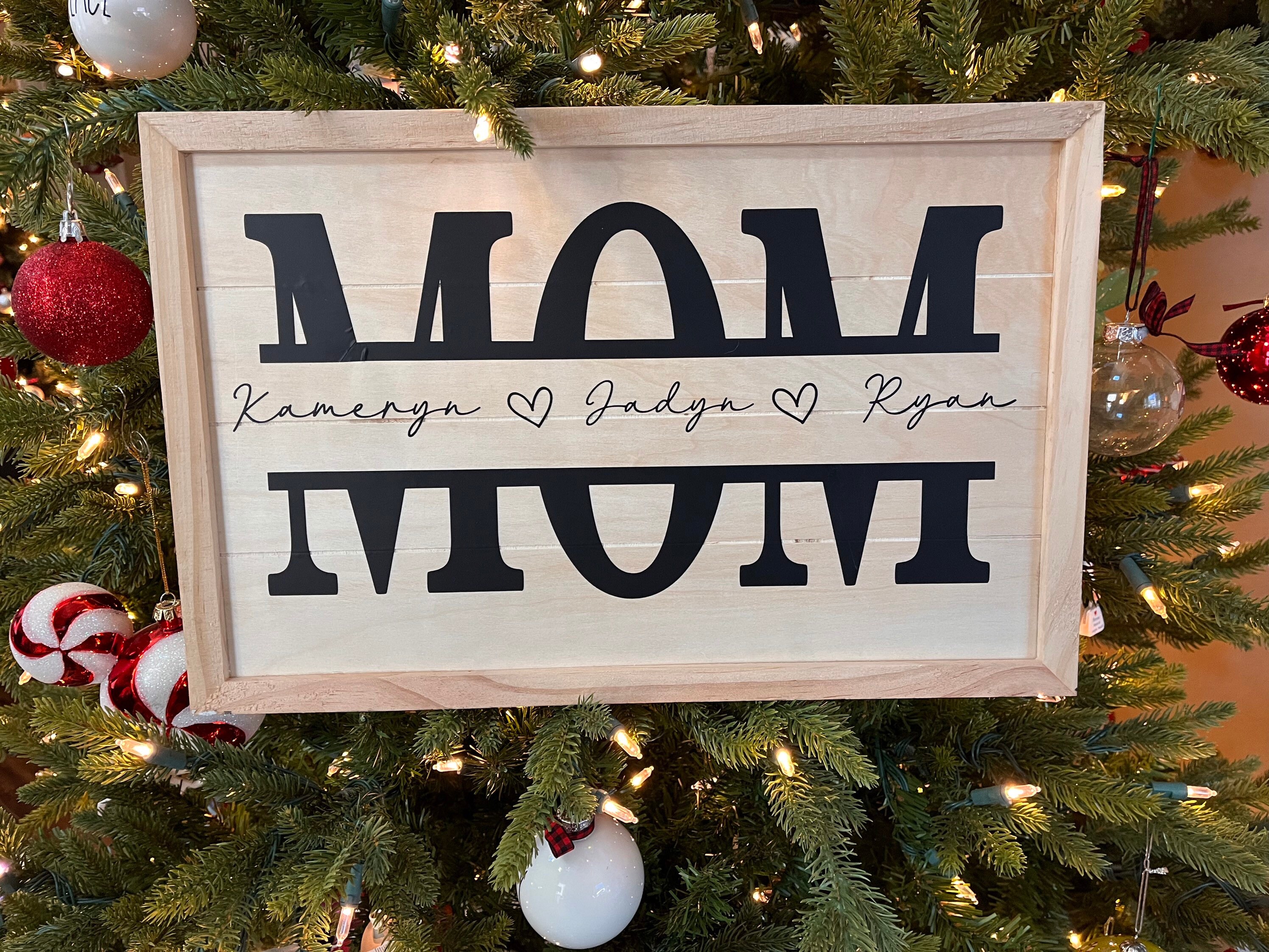 Wooden Mom Sign/ Natural Wood Sign/ Personalized Sign/ Home Decor ...