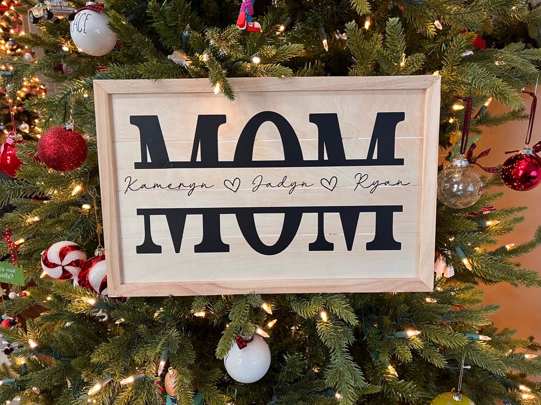 Wooden Mom Sign/ Natural Wood Sign/ Personalized Sign/ Home Decor ...
