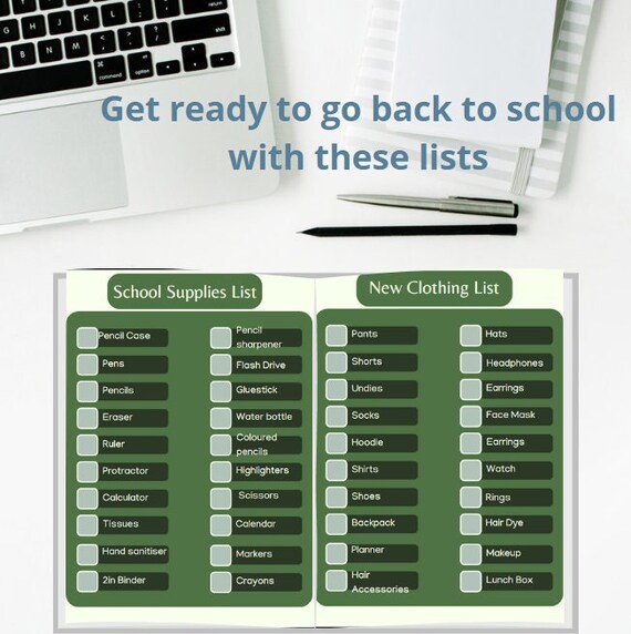 School Shopping Lists Canva Template - Etsy