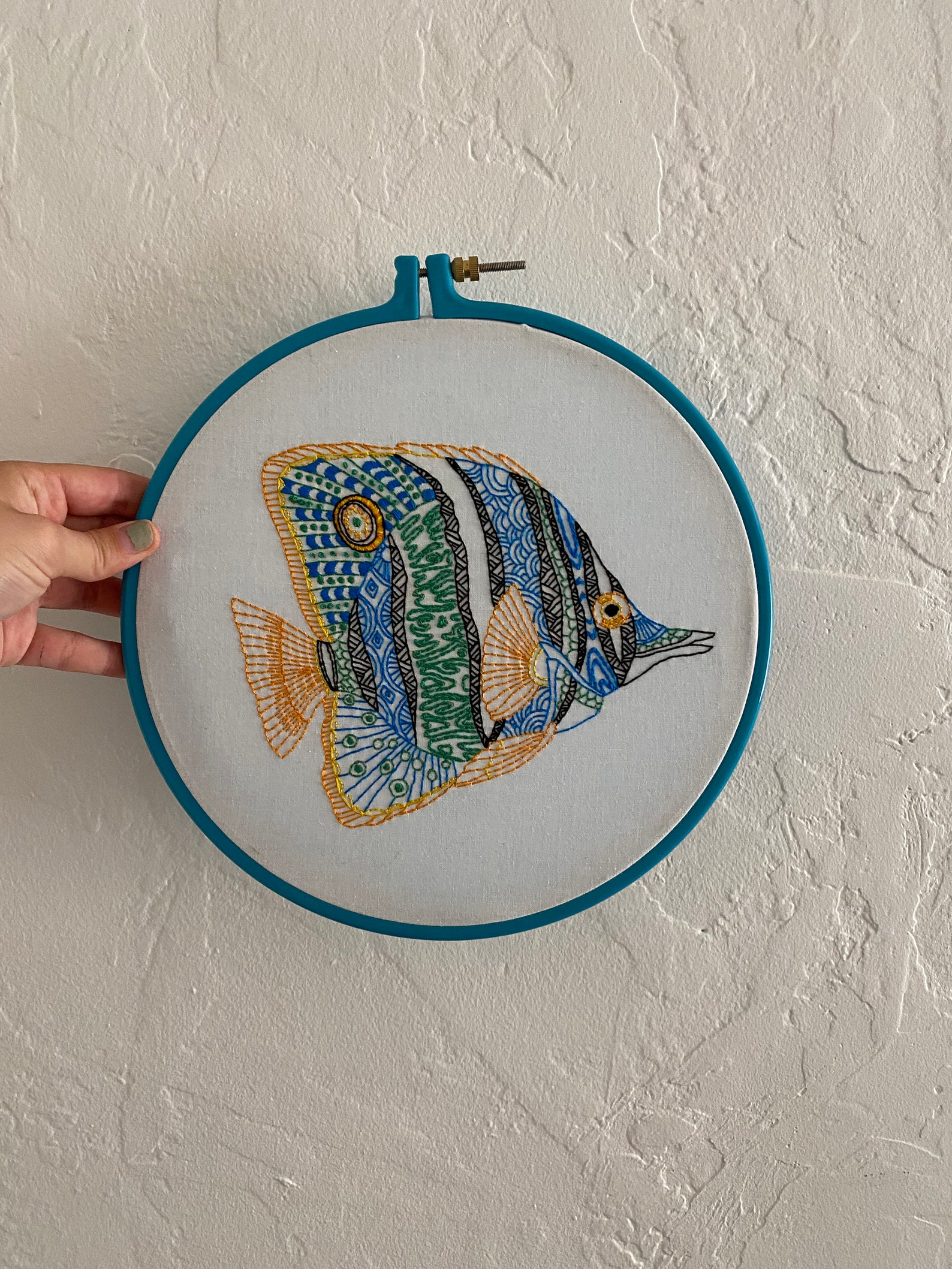 Embroidered Fish - Etsy