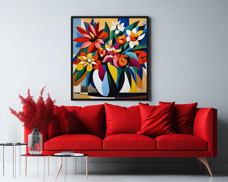 Cubism Wall Art | Cubist Flowers Wall Printable | Picasso Style ...