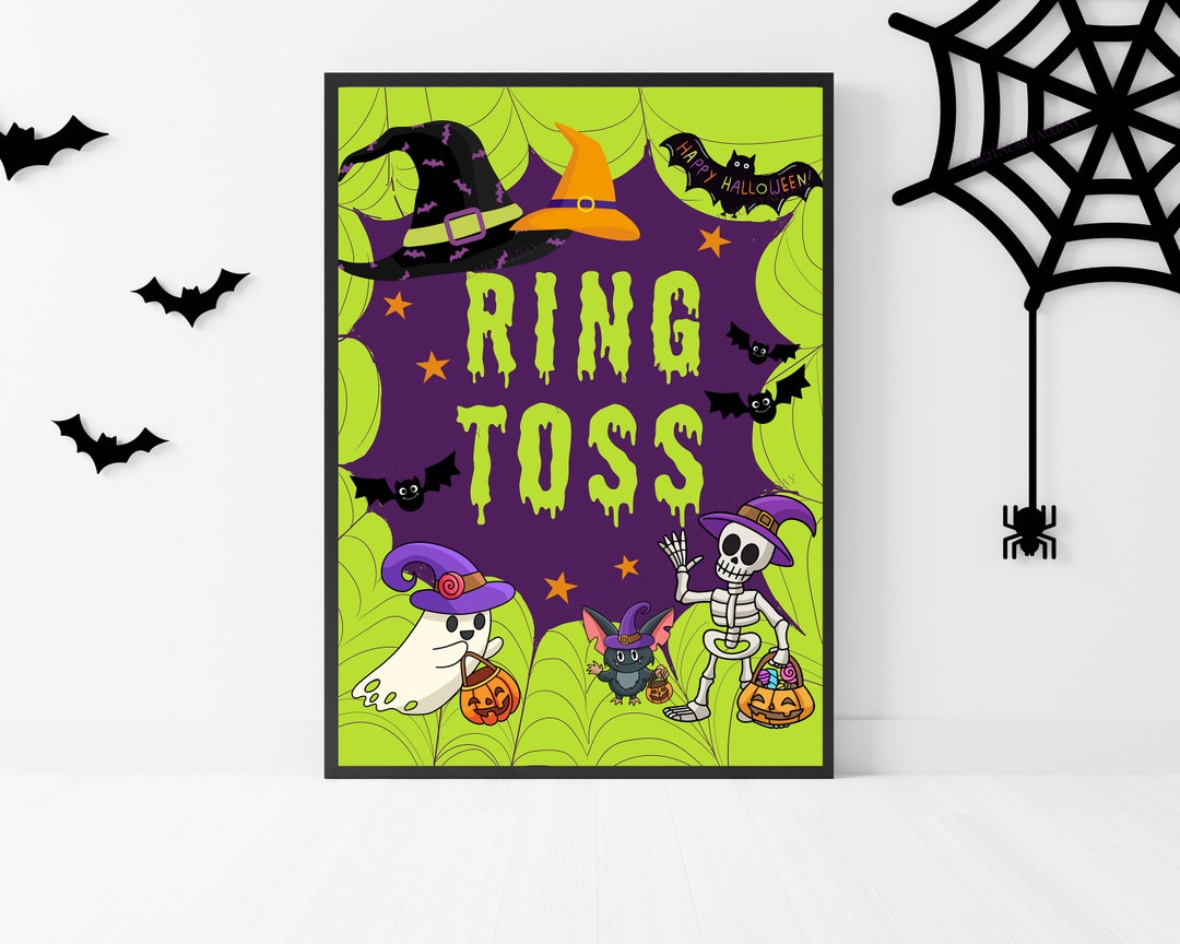 Halloween Ring Toss Sign Digital Print in 5 Sizes, Instant Download ...