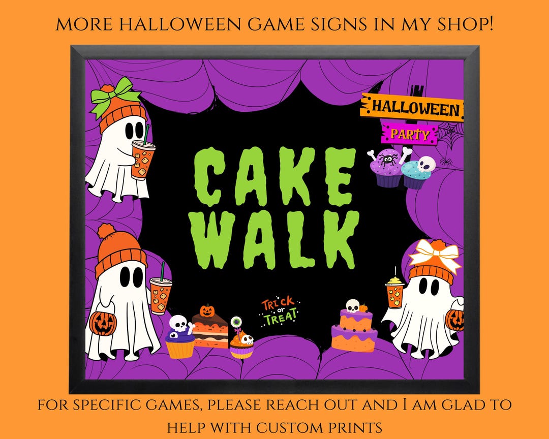 Halloween Cake Walk Poster, Halloween Carnival Signs, Halloween Poster ...