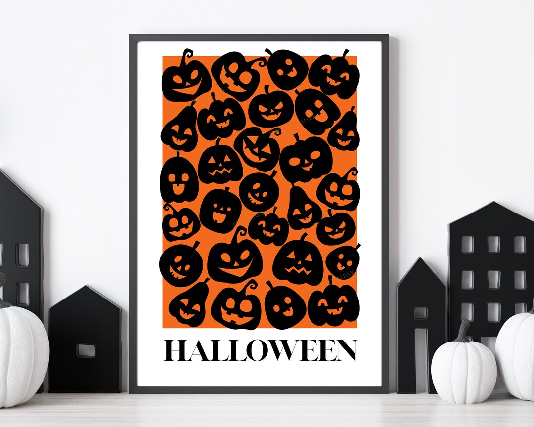 Modern Halloween Pumpkin Wall Art | Minimal Pumpkin Art| Pumpkin ...