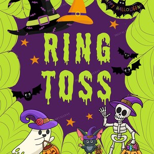 Halloween Ring Toss Sign Digital Print in 5 Sizes, Instant Download ...