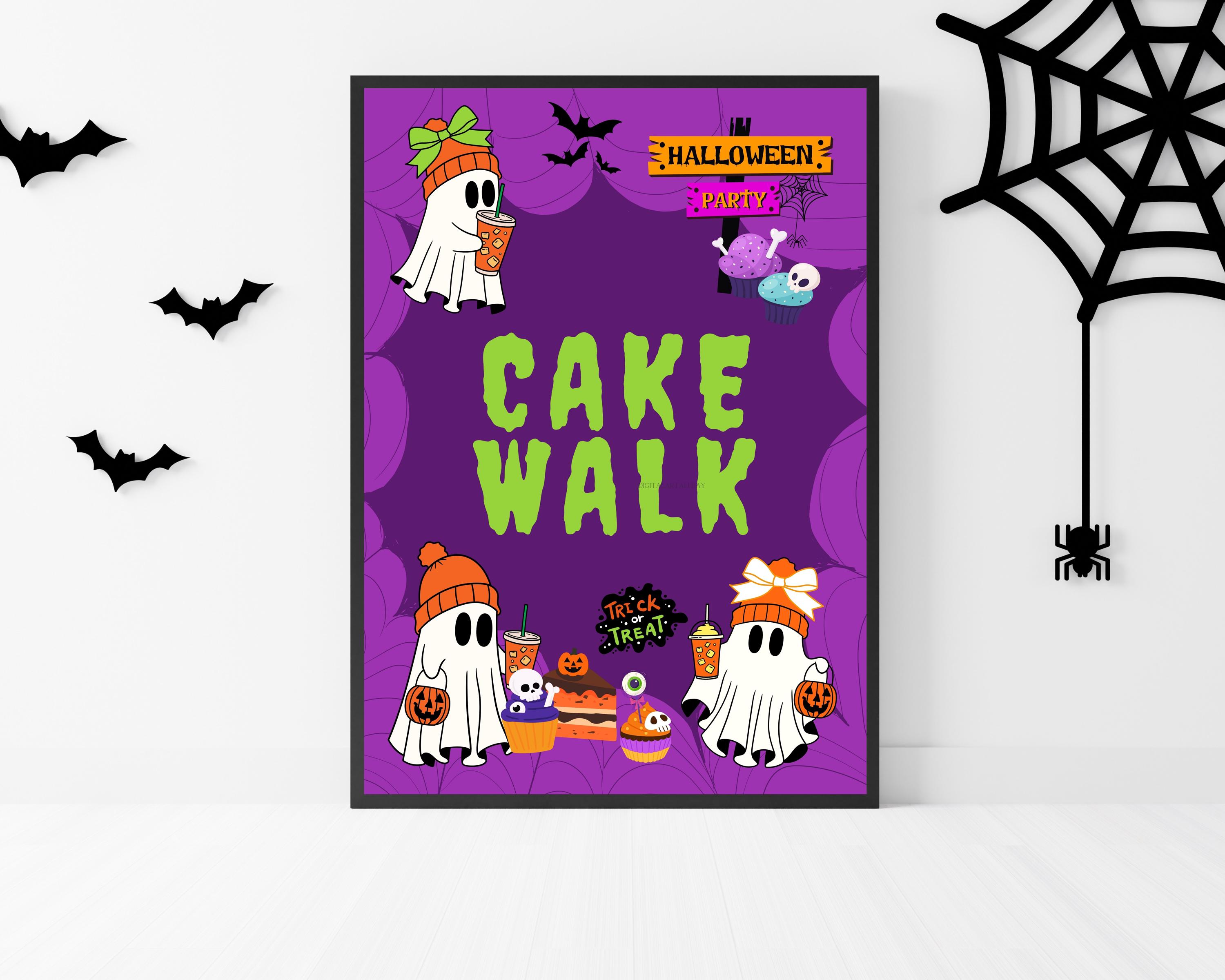 Halloween Cake Walk Poster, Halloween Carnival Signs, Halloween Poster ...