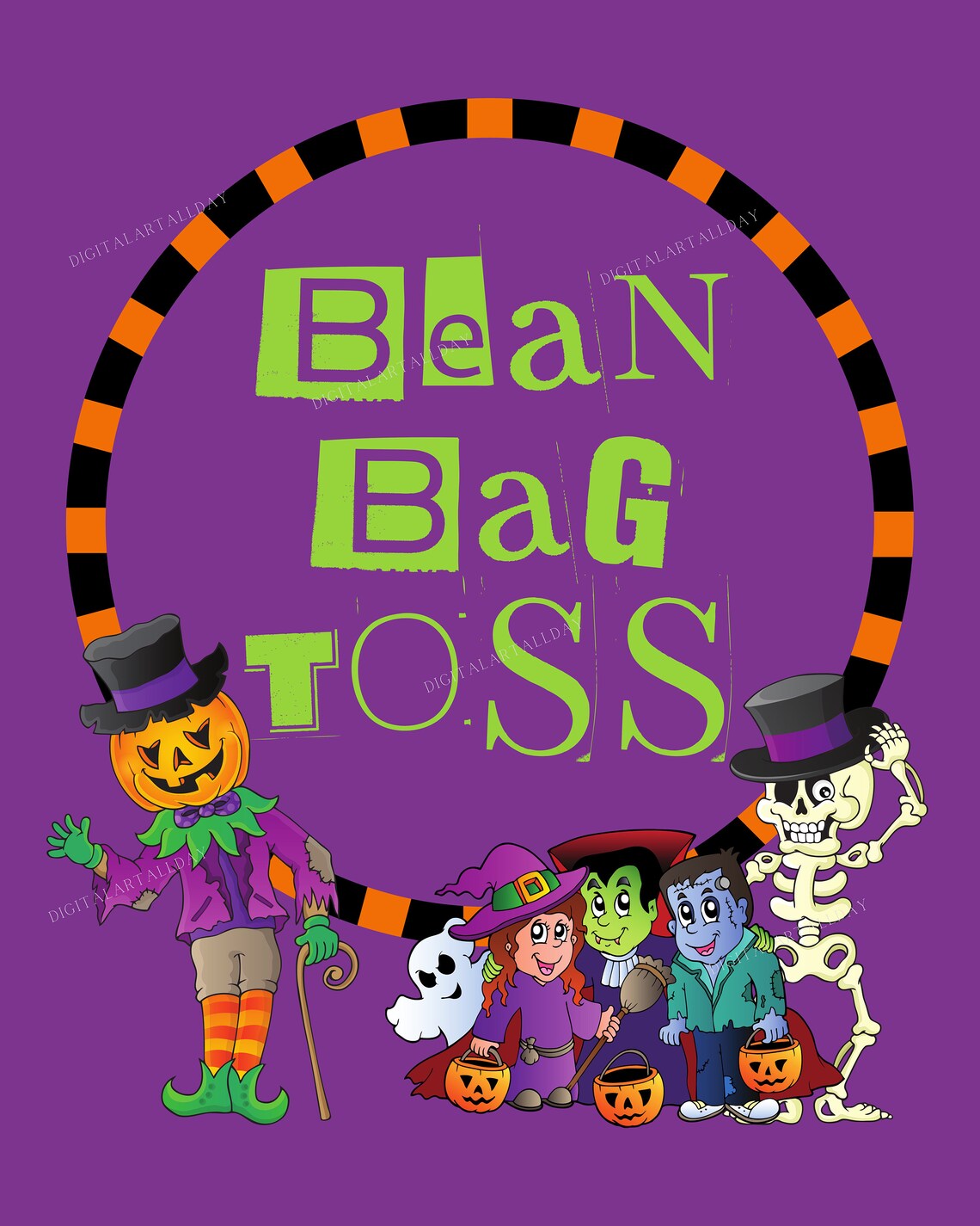 Halloween Bean Bag Toss Game Sign Digital Print, Instant Download - Etsy