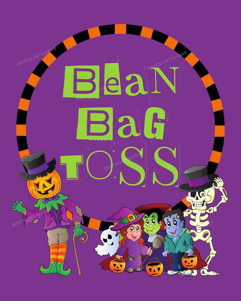 Halloween Bean Bag Toss Game Sign Digital Print, Instant Download - Etsy