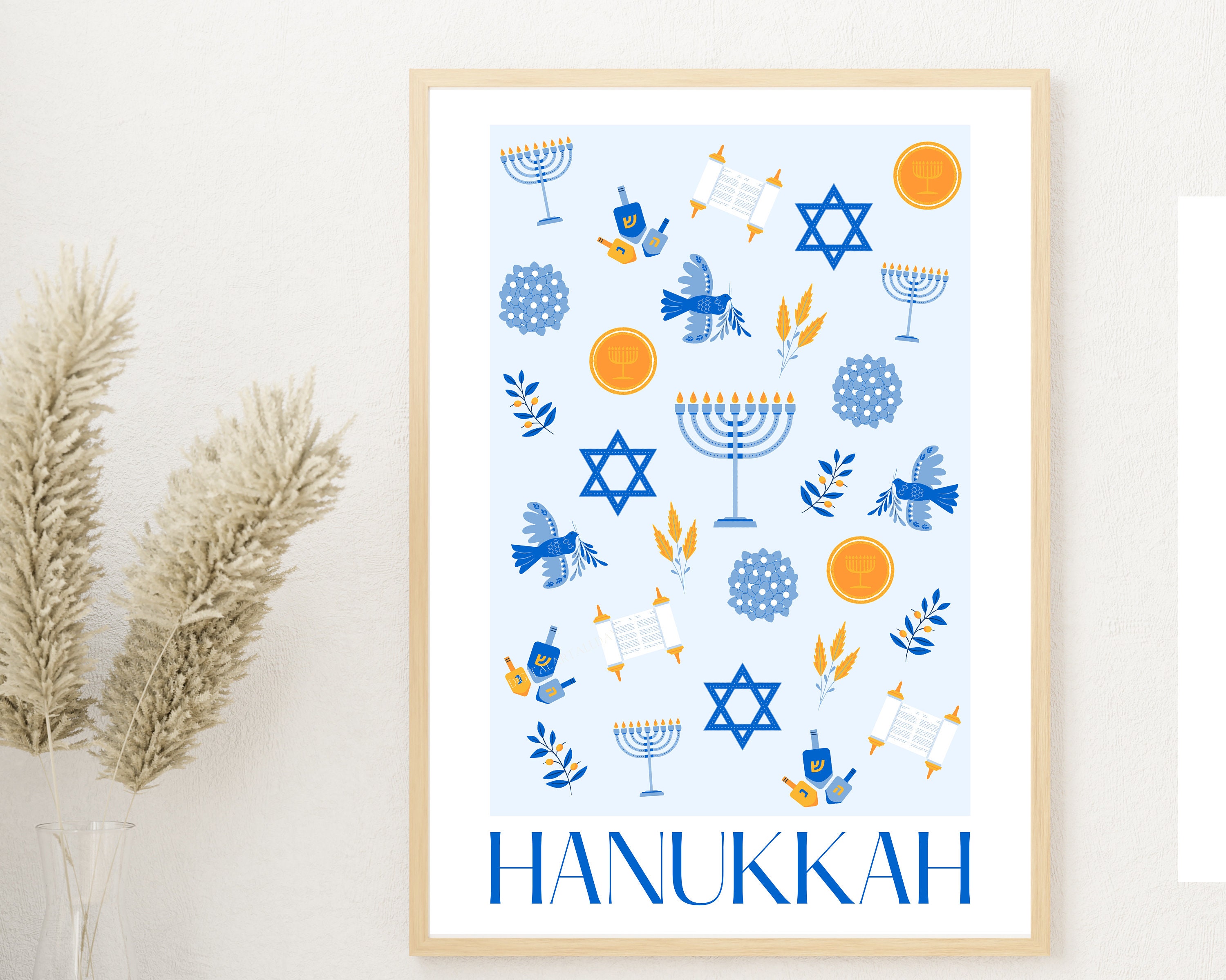 Modern Hanukkah Wall Art | Hanukkah Poster | Hanukkah Print | Simple ...