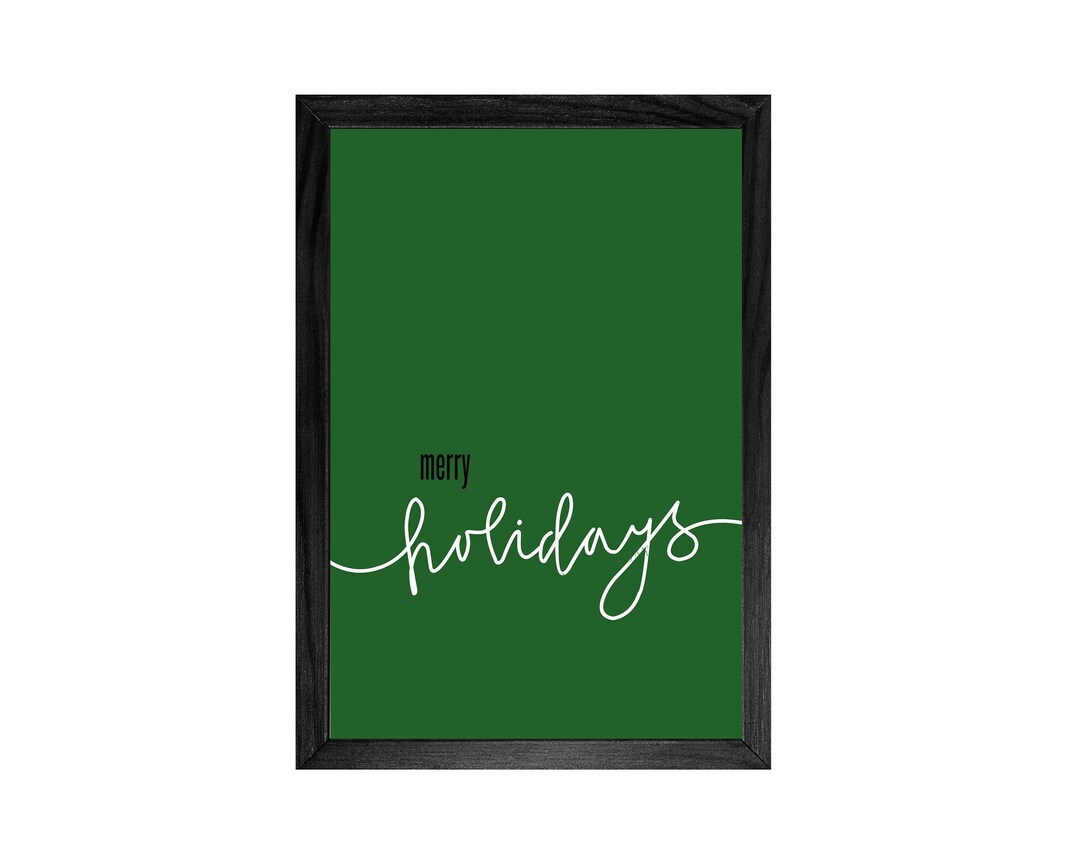 Merry Holidays Printable, Green, Modern Holiday Art, Bonus Print-2 for ...