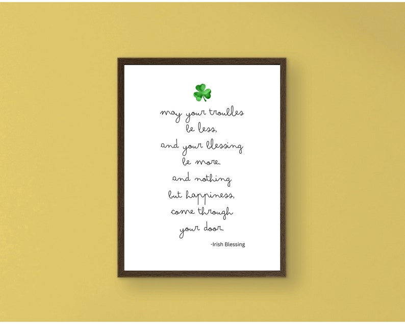 Irish Blessing Print, Inspirational Quotes, Instant Download, May Your ...