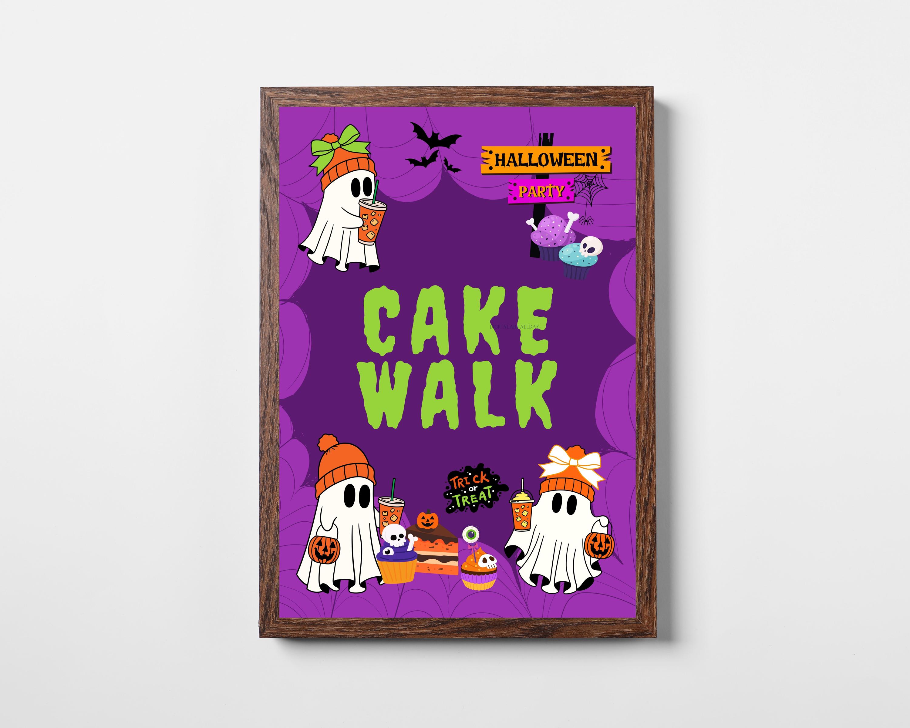 Halloween Cake Walk Poster, Halloween Carnival Signs, Halloween Poster ...