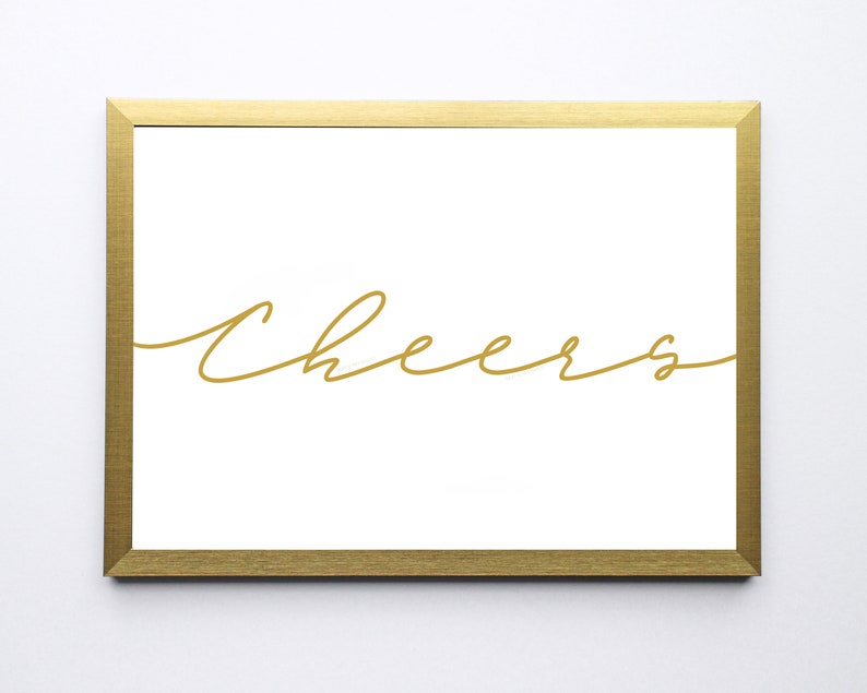 Cheers Printable, New Year's Art, Modern New Year Print, Digital ...