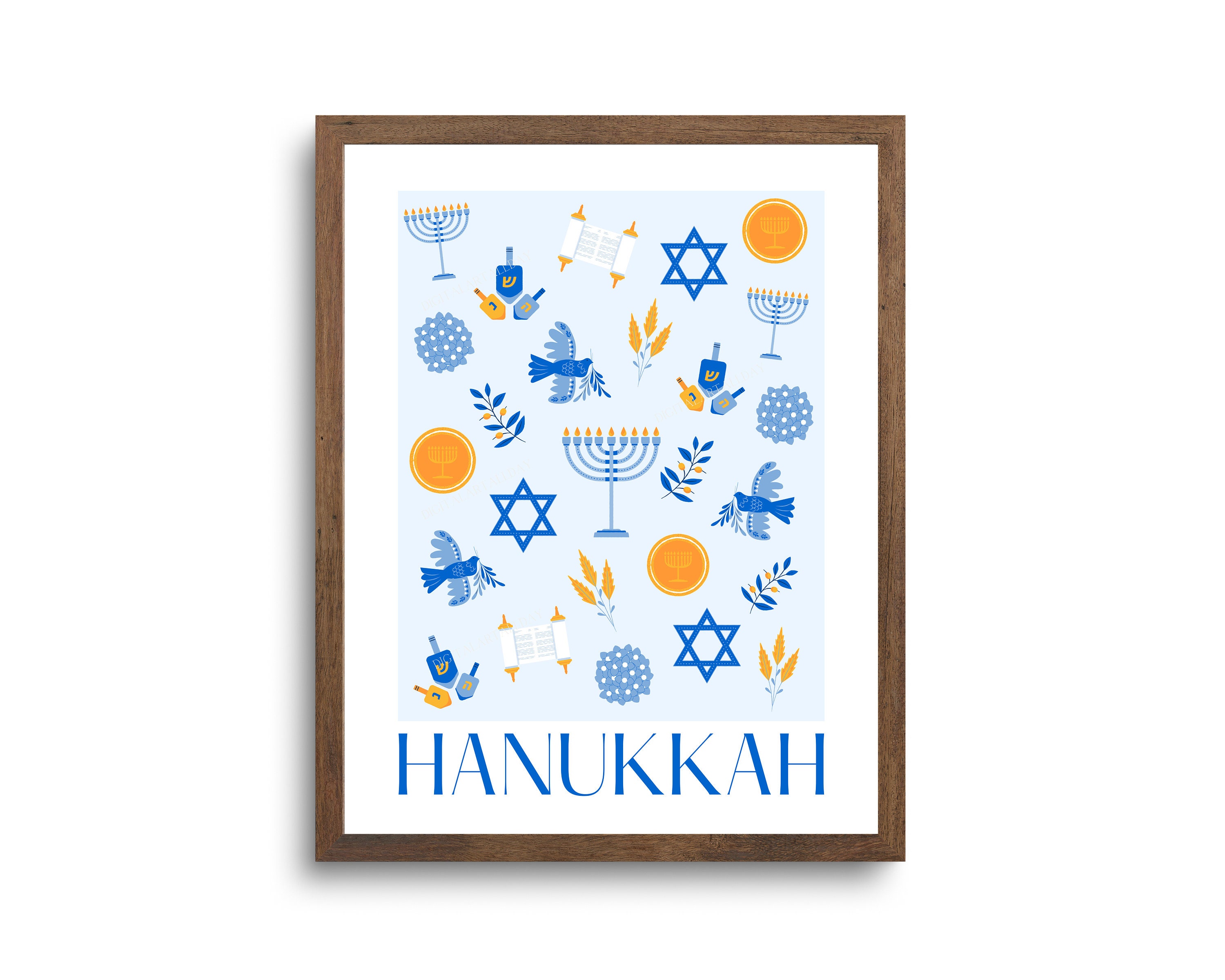 Modern Hanukkah Wall Art | Hanukkah Poster | Hanukkah Print | Simple ...