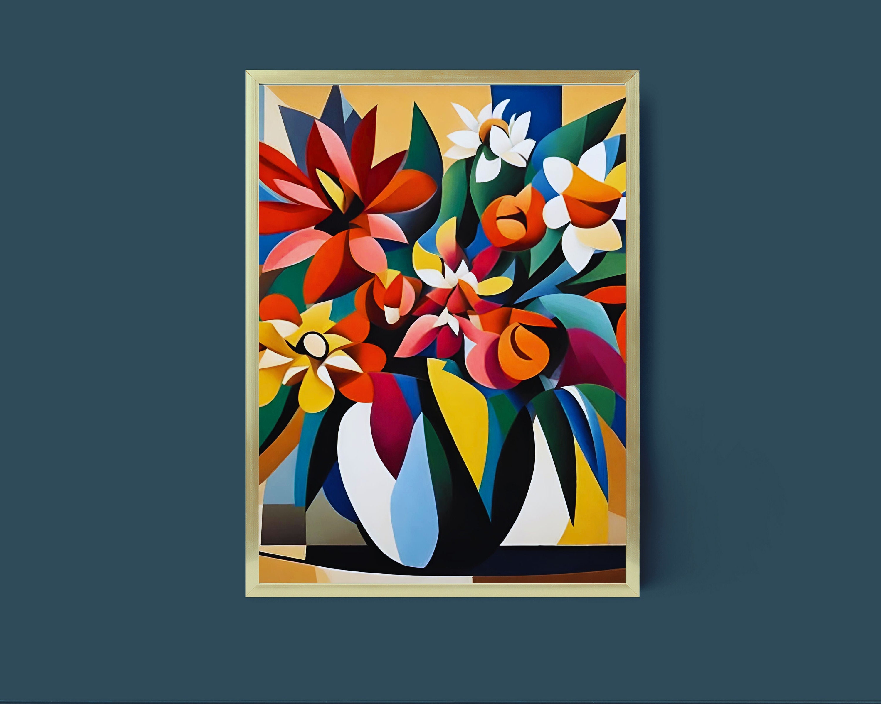 Cubism Wall Art | Cubist Flowers Wall Printable | Picasso Style ...