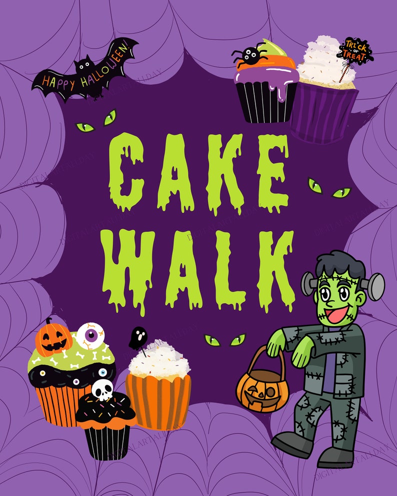 Halloween Cake Walk Sign Digital Print, Instant Download - Etsy