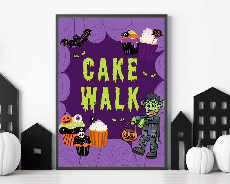 Halloween Cake Walk Sign Digital Print, Instant Download - Etsy