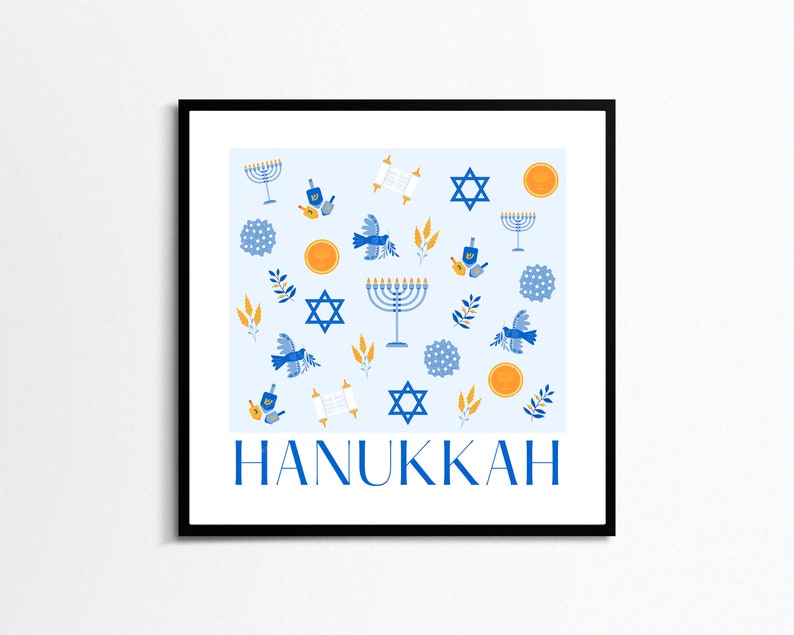 Modern Hanukkah Wall Art | Hanukkah Poster | Hanukkah Print | Simple ...
