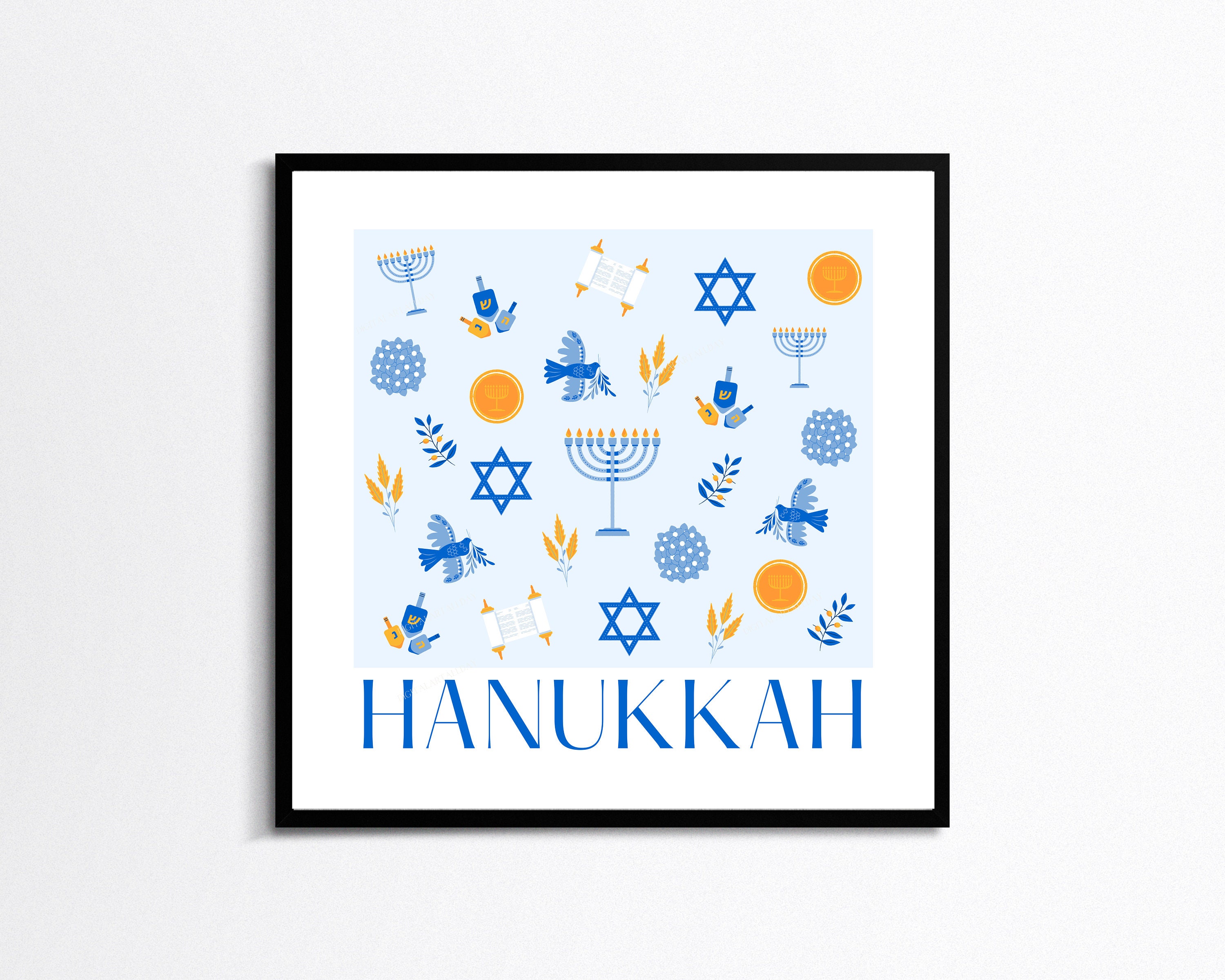 Modern Hanukkah Wall Art | Hanukkah Poster | Hanukkah Print | Simple ...
