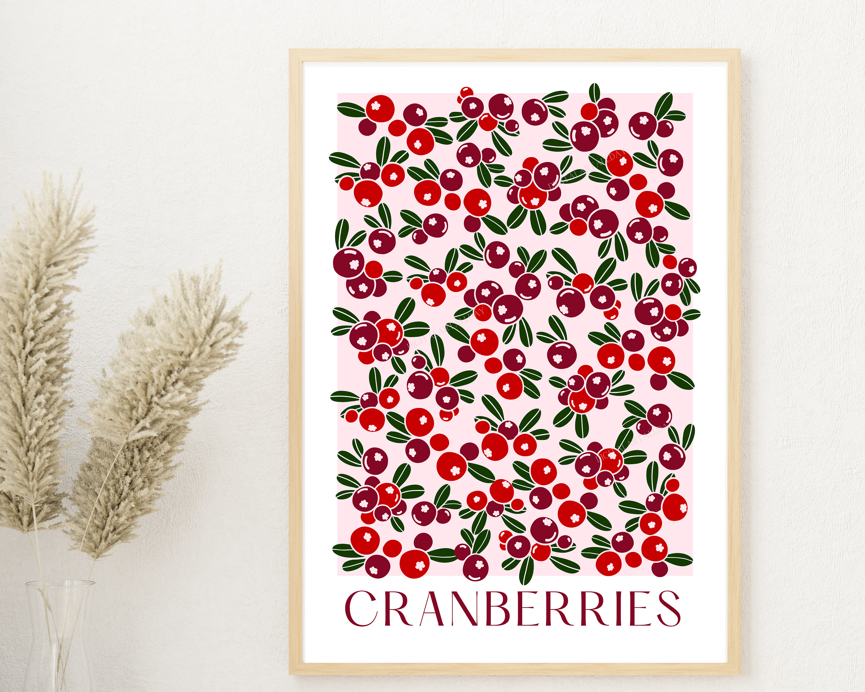 Modern Cranberries Wall Art Vintage Cranberries Poster Autumn ...