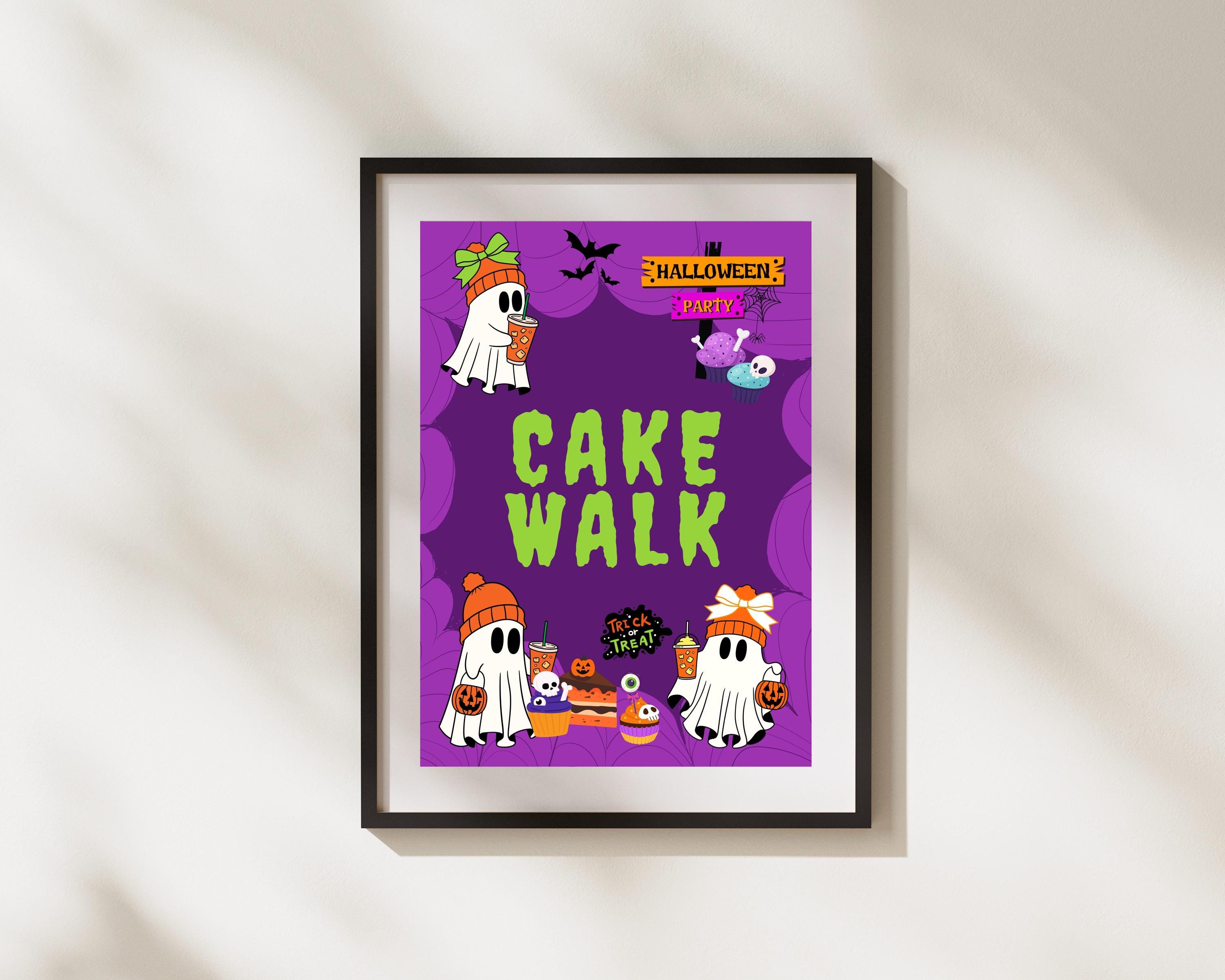 Halloween Cake Walk Poster, Halloween Carnival Signs, Halloween Poster ...
