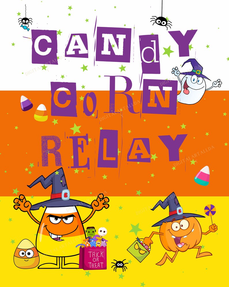 Halloween Candy Corn Relay Game Sign Digital Print, Instant Download - Etsy