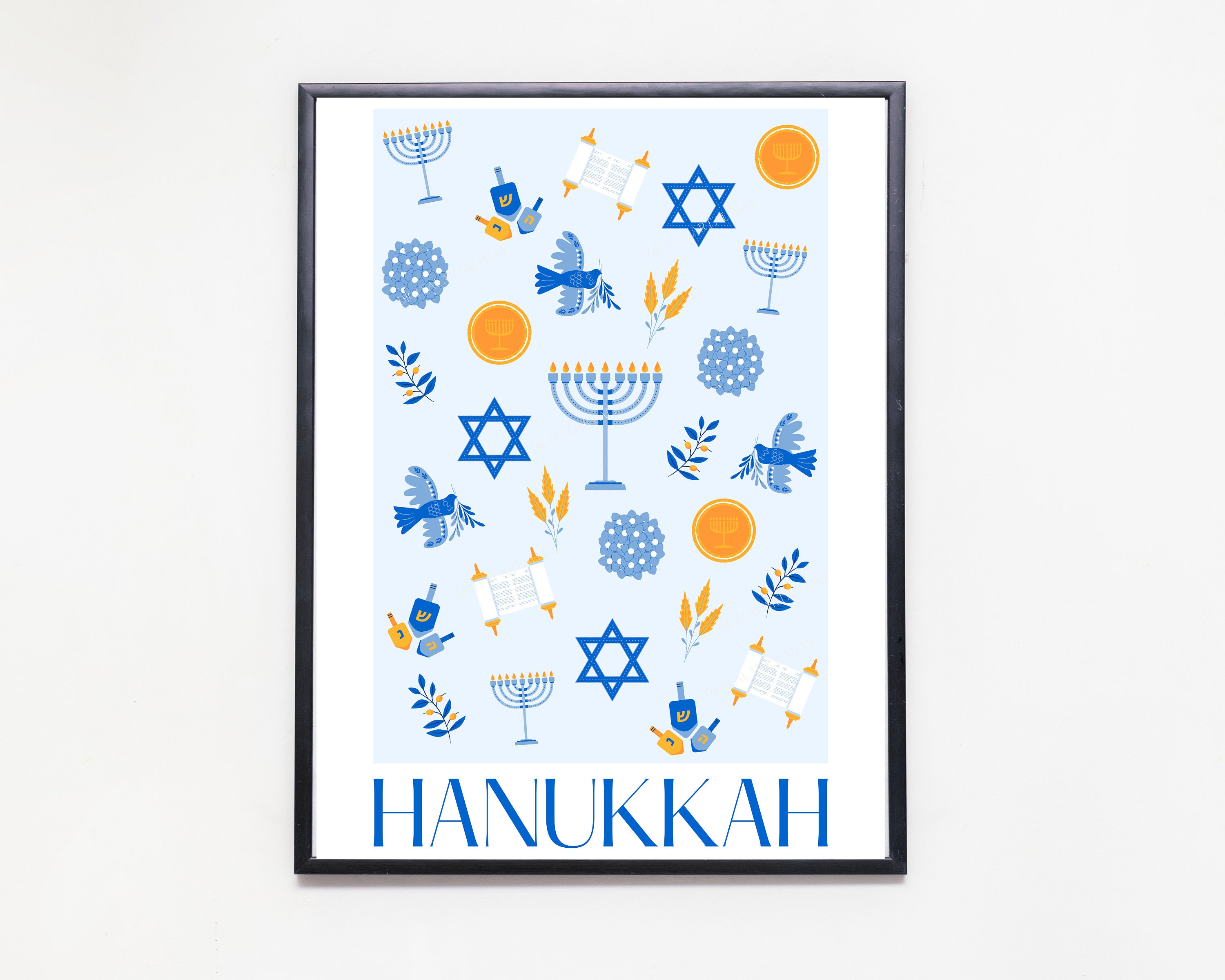 Modern Hanukkah Wall Art | Hanukkah Poster | Hanukkah Print | Simple ...