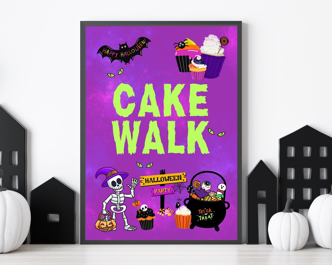 Halloween Cake Walk Poster, Halloween Carnival Signs, Halloween Poster ...