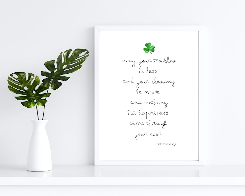 Irish Blessing Print, Inspirational Quotes, Instant Download, May Your ...