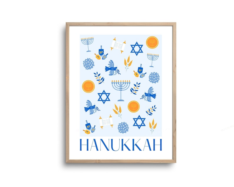 Modern Hanukkah Wall Art | Hanukkah Poster | Hanukkah Print | Simple ...