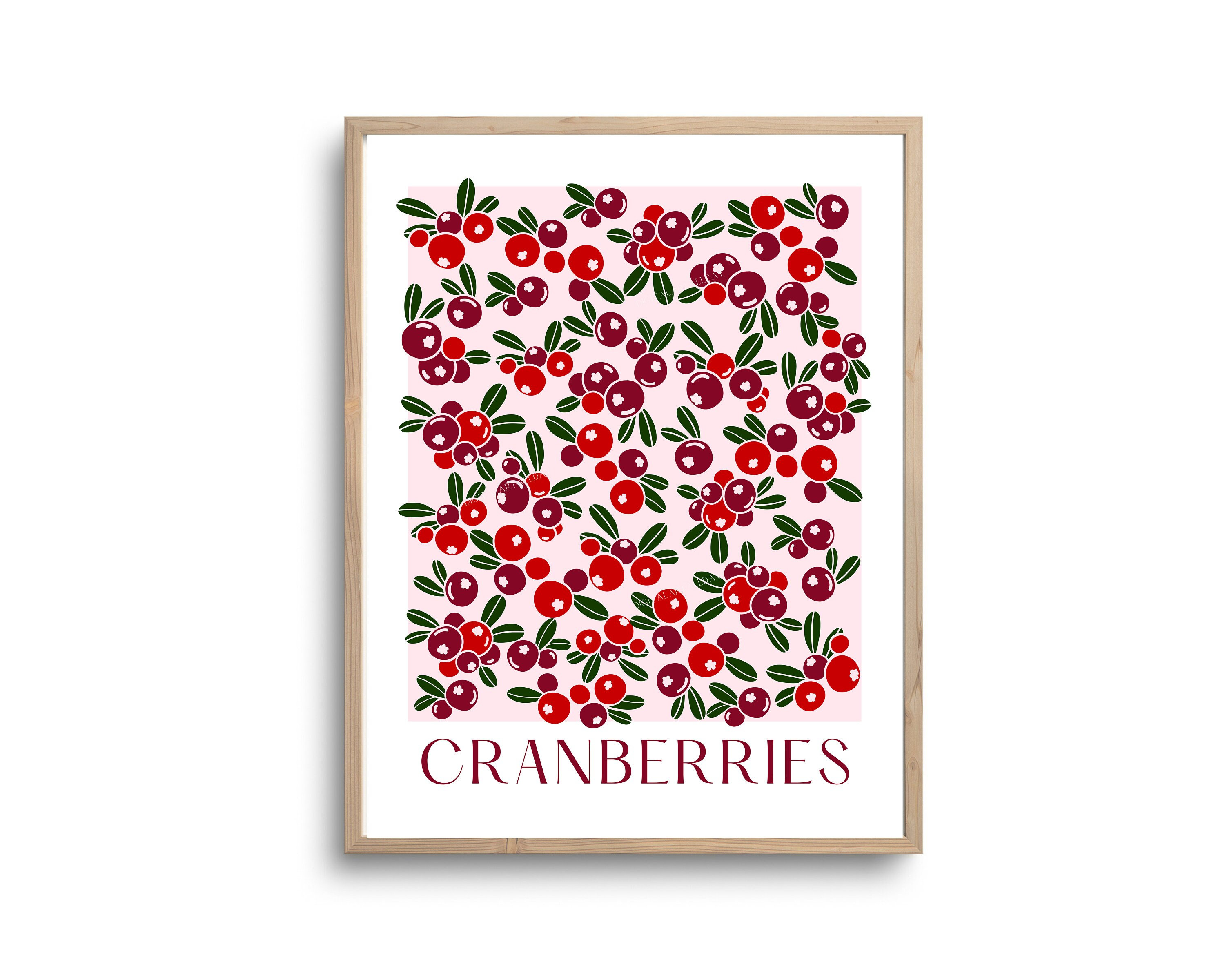 Modern Cranberries Wall Art Vintage Cranberries Poster Autumn ...