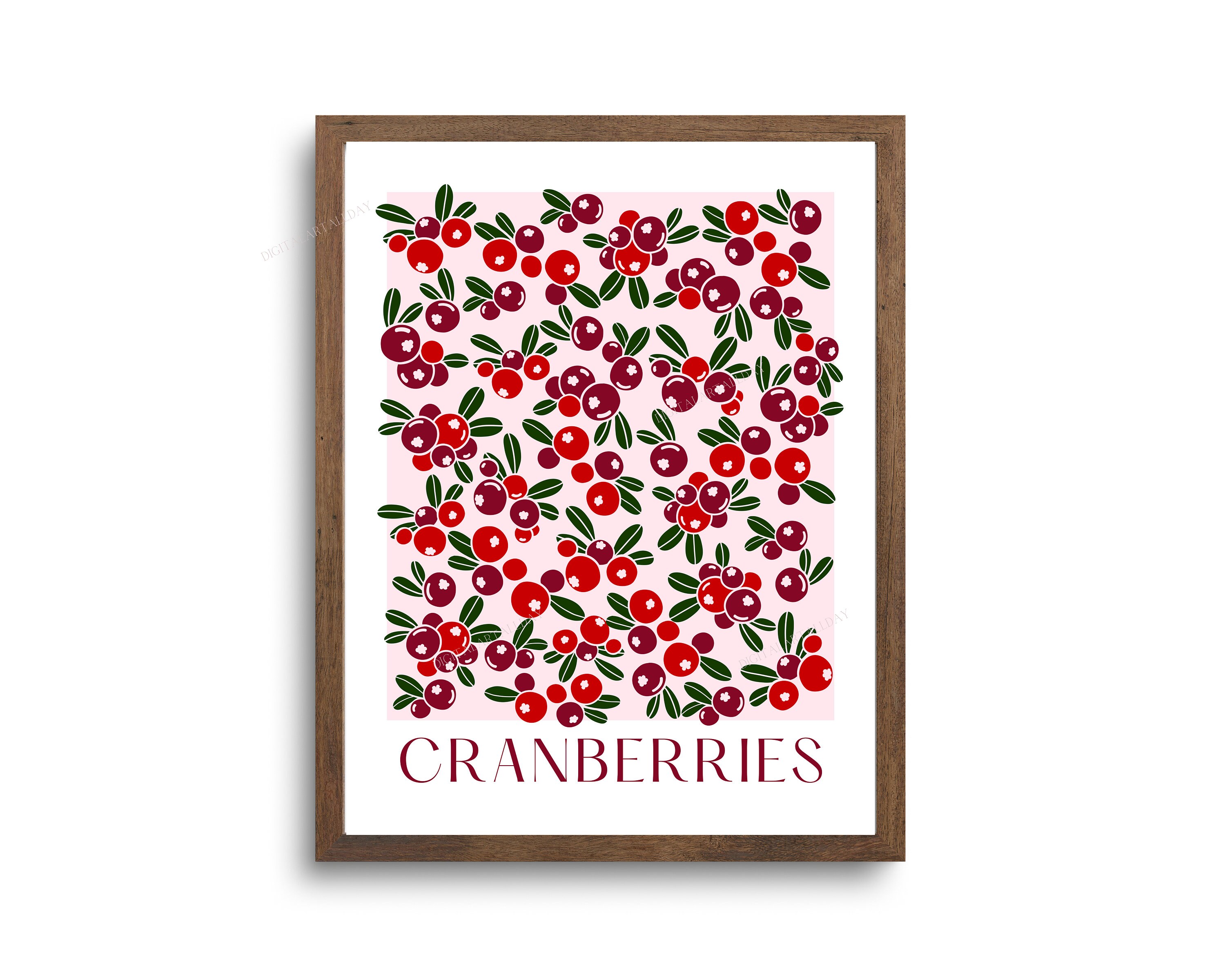 Modern Cranberries Wall Art Vintage Cranberries Poster Autumn ...