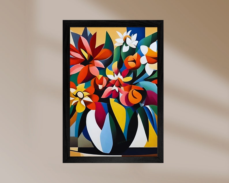 Cubism Wall Art | Cubist Flowers Wall Printable | Picasso Style ...