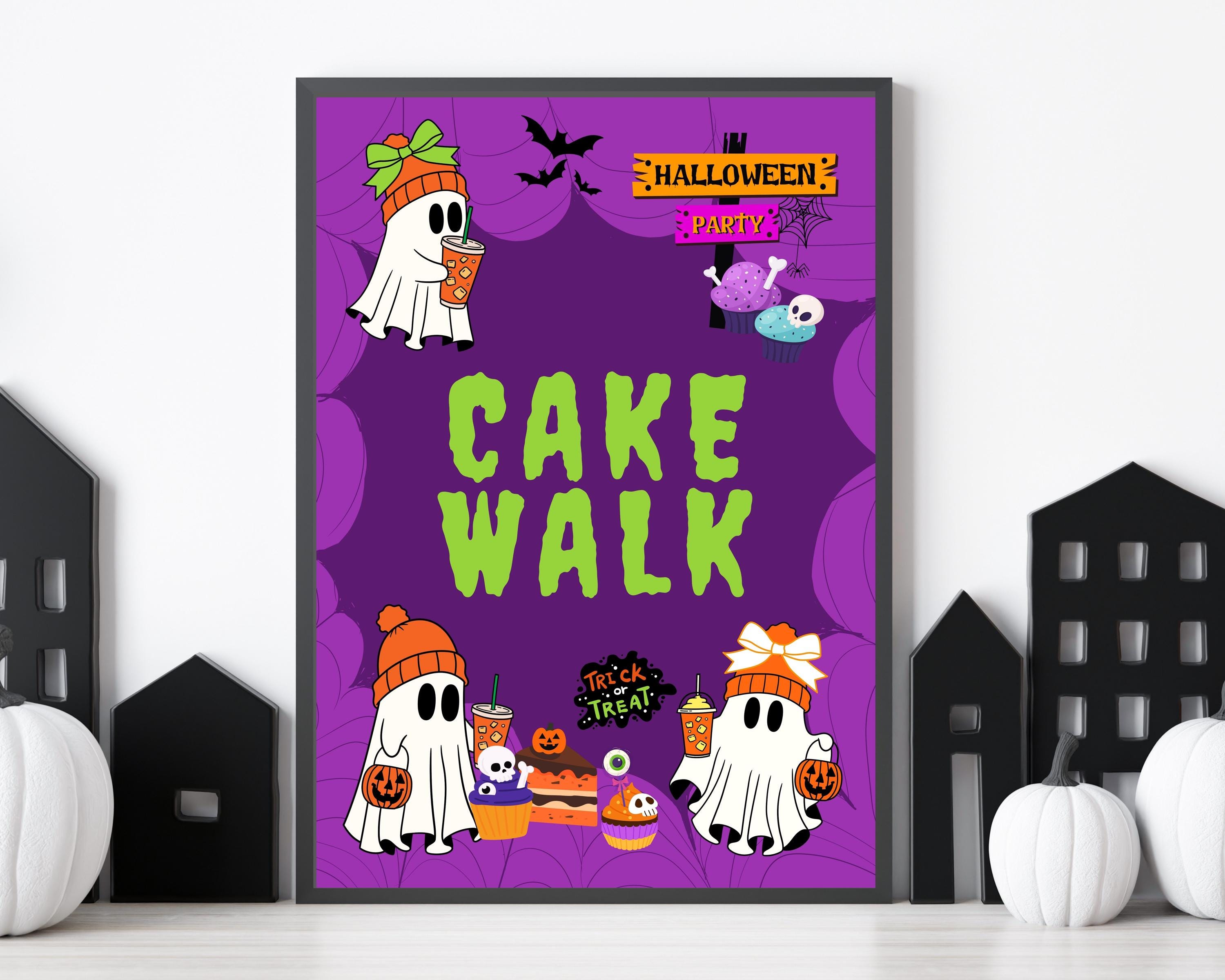 Halloween Cake Walk Poster, Halloween Carnival Signs, Halloween Poster ...