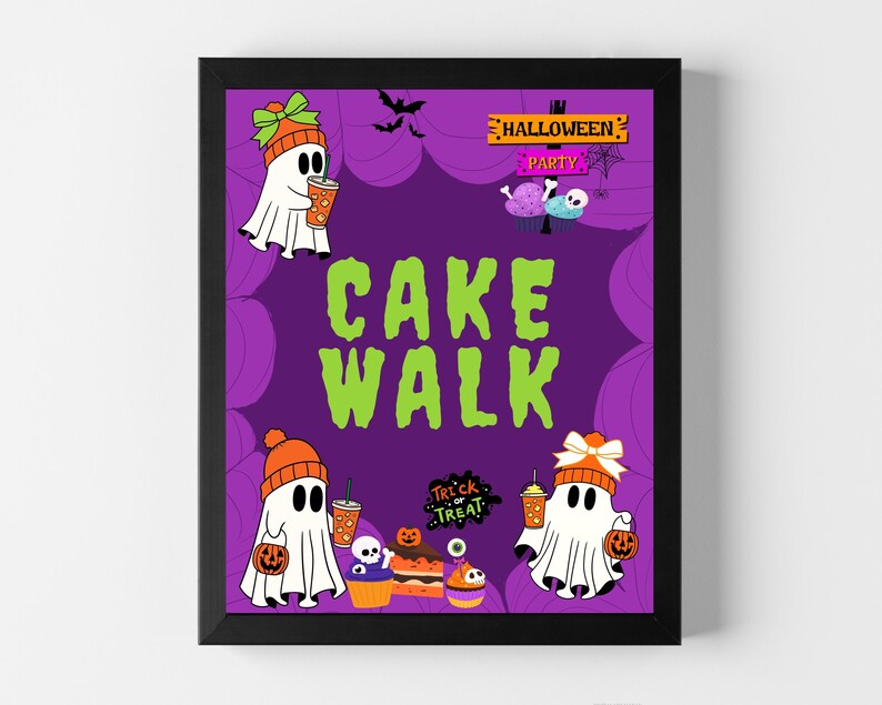 Halloween Cake Walk Poster, Halloween Carnival Signs, Halloween Poster ...