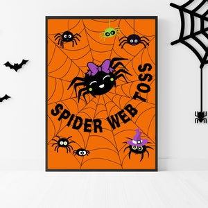 Halloween Spider Web Toss Game Sign Digital Print, Instant Download - Etsy