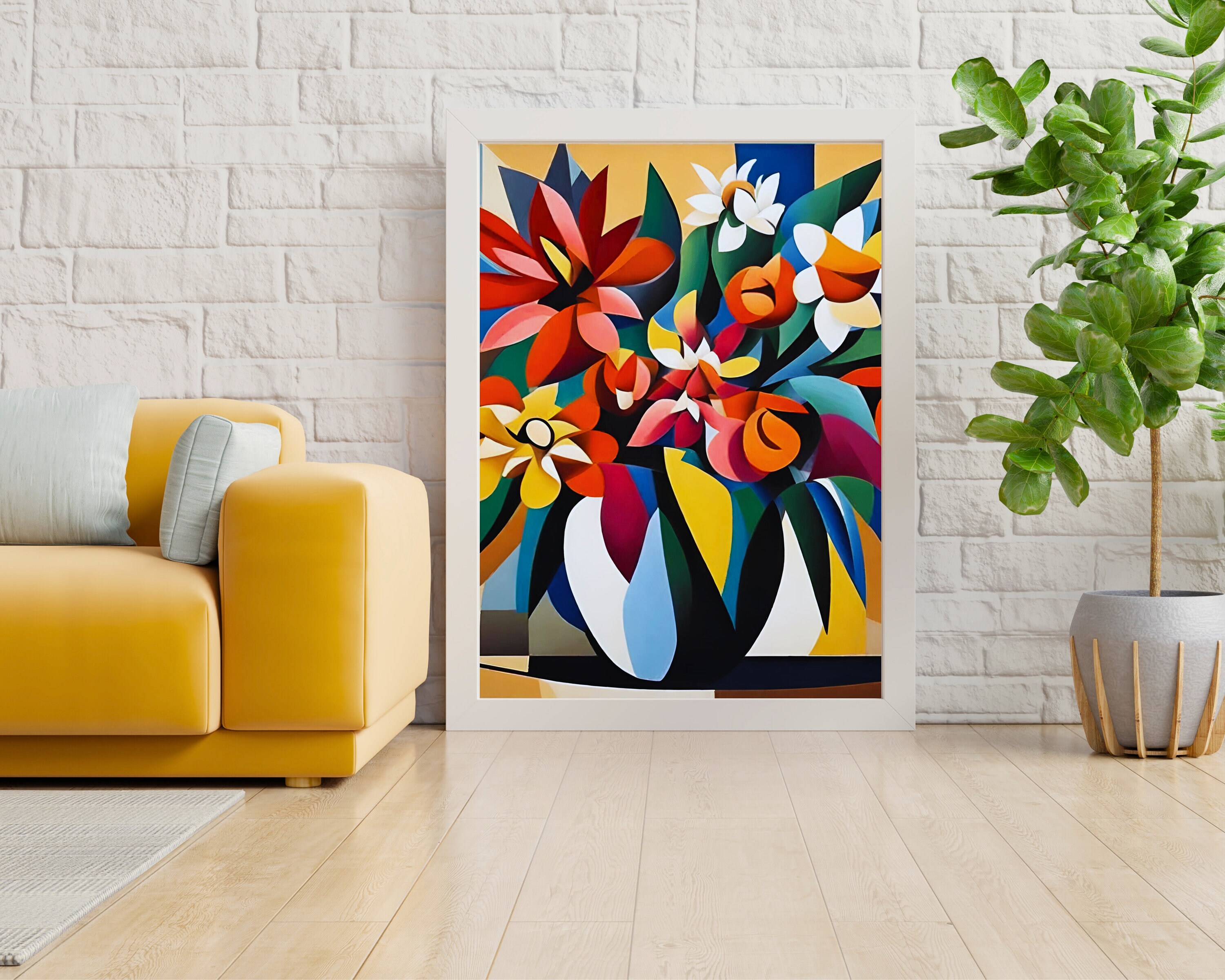 Cubism Wall Art | Cubist Flowers Wall Printable | Picasso Style ...