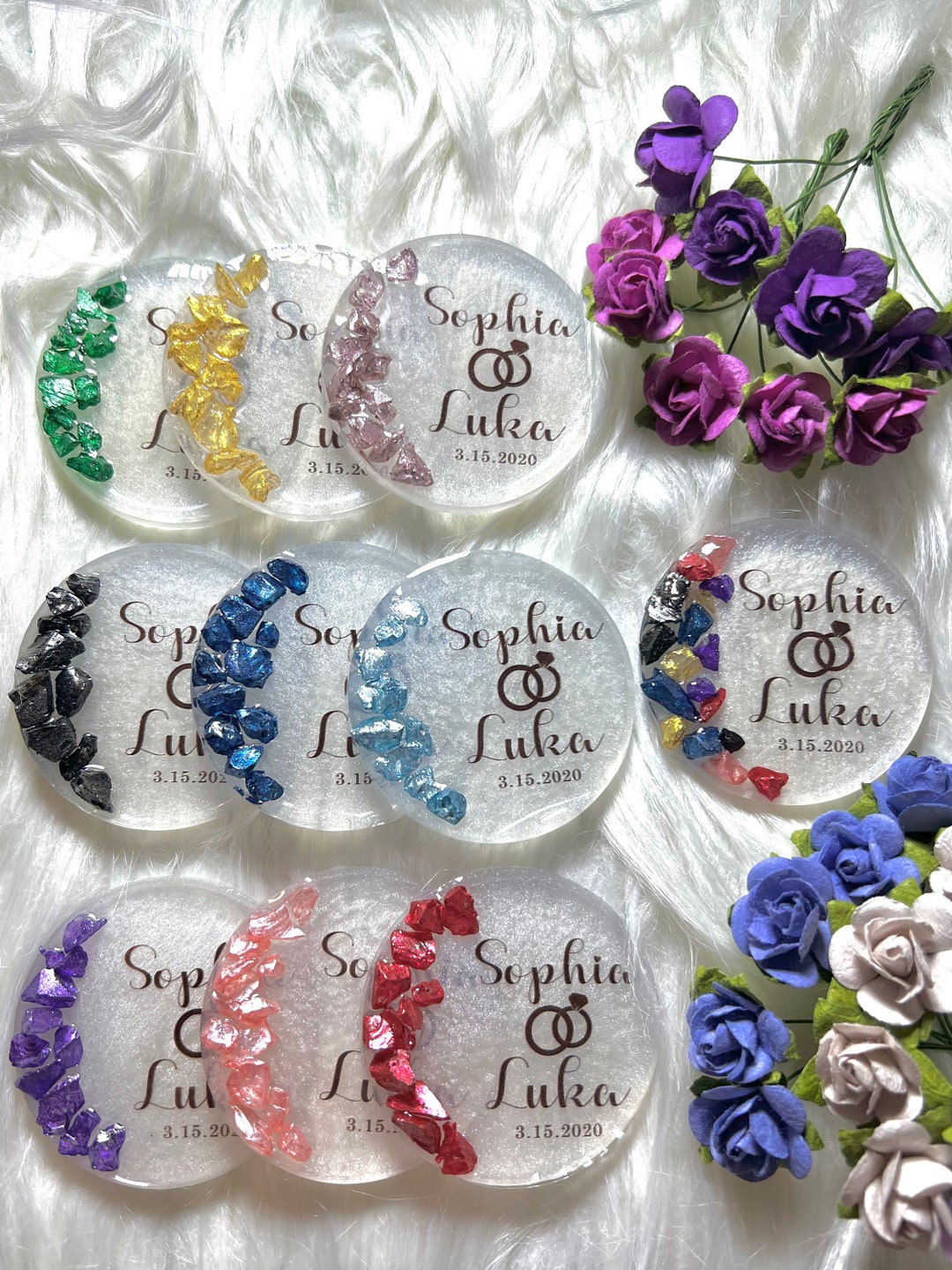 2in Custom Wedding Favor Magnets. Wedding Fridge Magnets. Wedding Guest ...