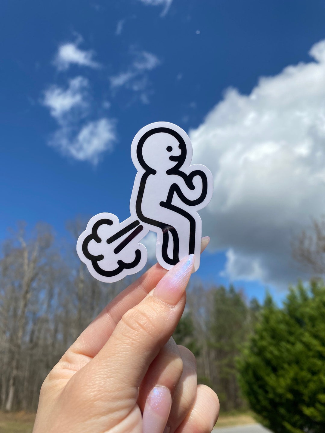 Farting Stick Figure Vinyl Sticker - Etsy