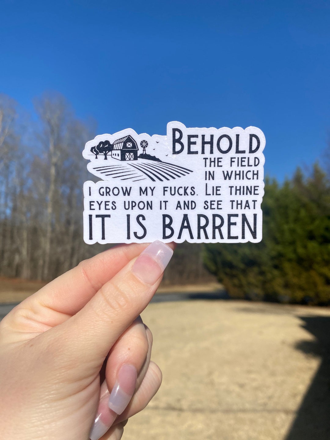 Behold A Field Sticker - Etsy